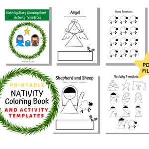 Nativity Story Coloring Book and Activity Templates, PDF Instant ...