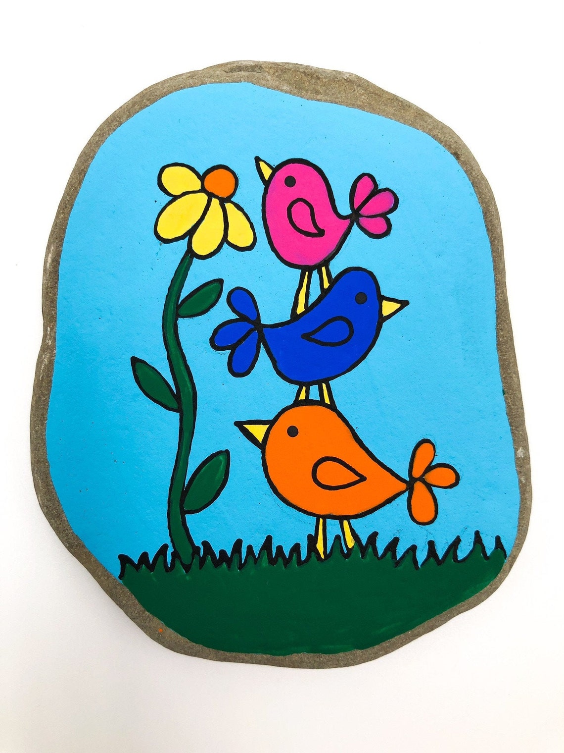 Stack of Birds Rock Painting Tutorial Easy Step by Step - Etsy Canada