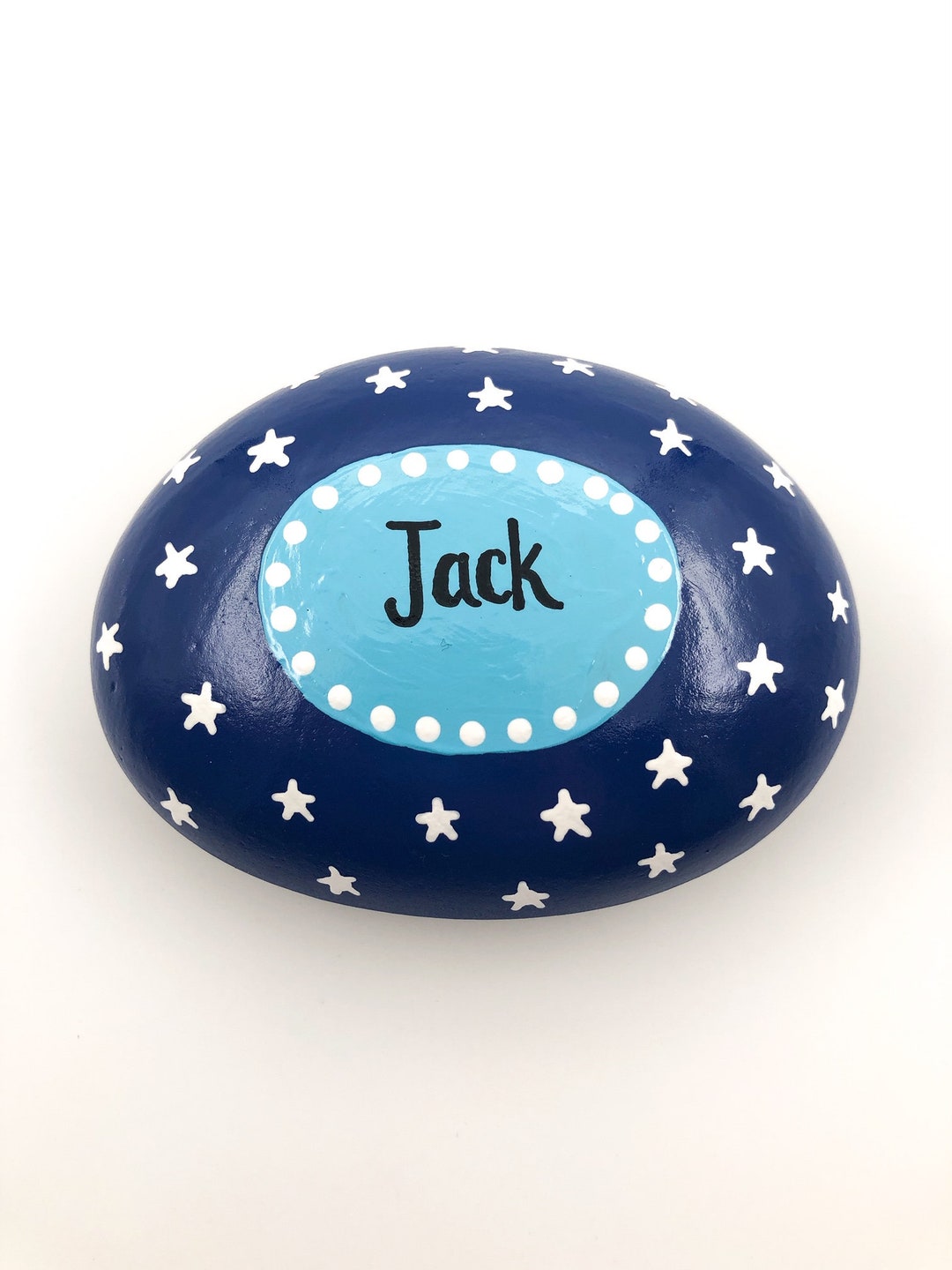 Personalized Painted Rock: Blue Starry Sky, Custom Name Stone - Etsy