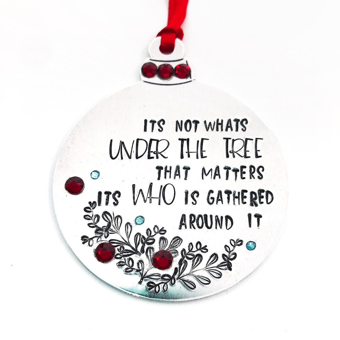 Hand Stamped Christmas Ornament: Aluminum With Crystals, Words of ...