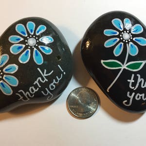 Thank You Painted Rock, Teacher Gift, Flowers Rock Art, Words of ...