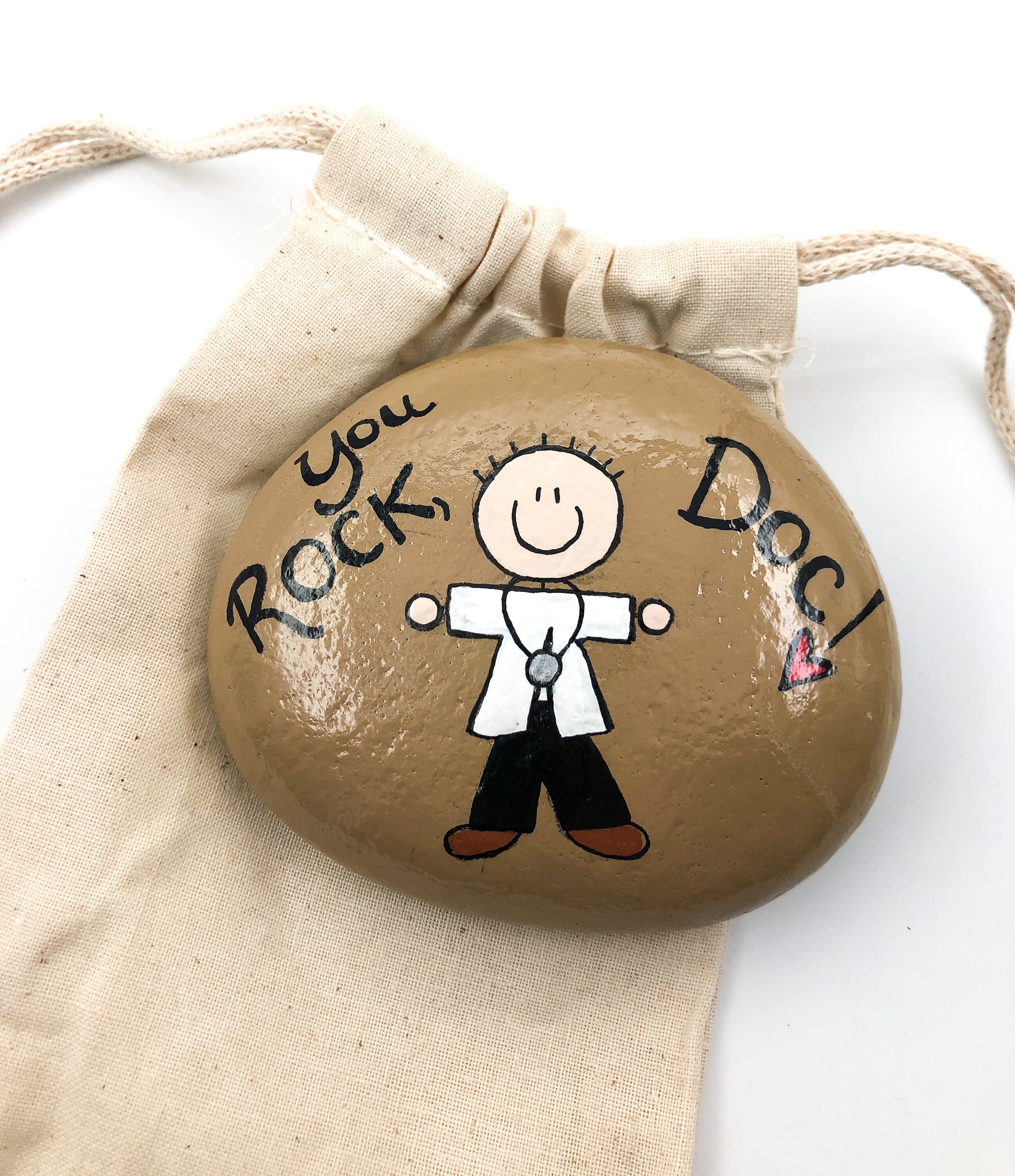 Hand-painted Stone: "you Rock Doc!" Doctor Appreciation Gift - Etsy