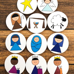 Nativity Christmas Images Bundle, Printable Avery Sticker Labels, 11 ...
