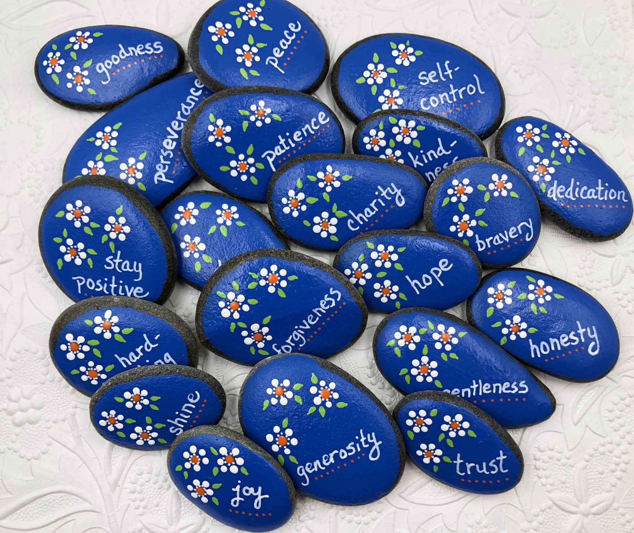 Affirmation Rocks: Set of 10 Custom Painted Wisdom Stones - Etsy