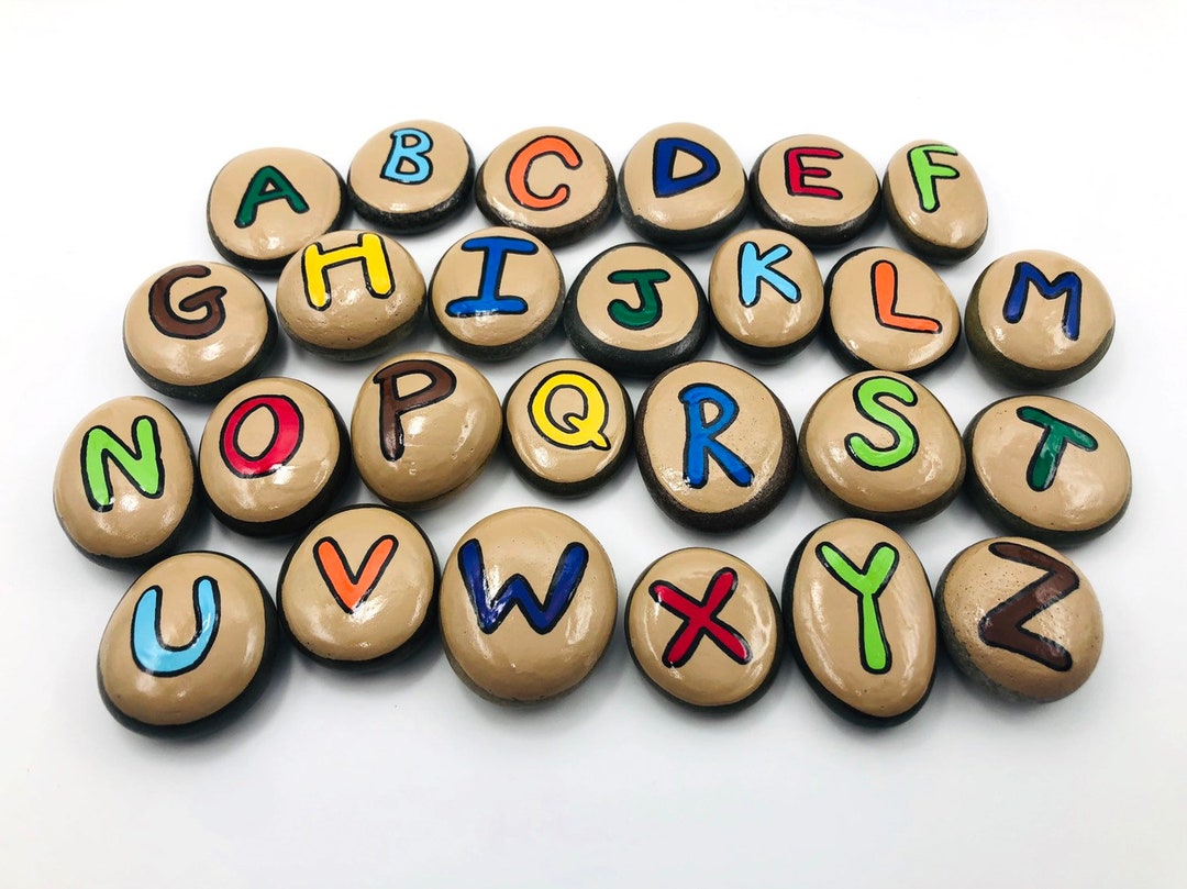 Alphabet Story Stones: Painted Letter Rocks, Early Literacy - Etsy