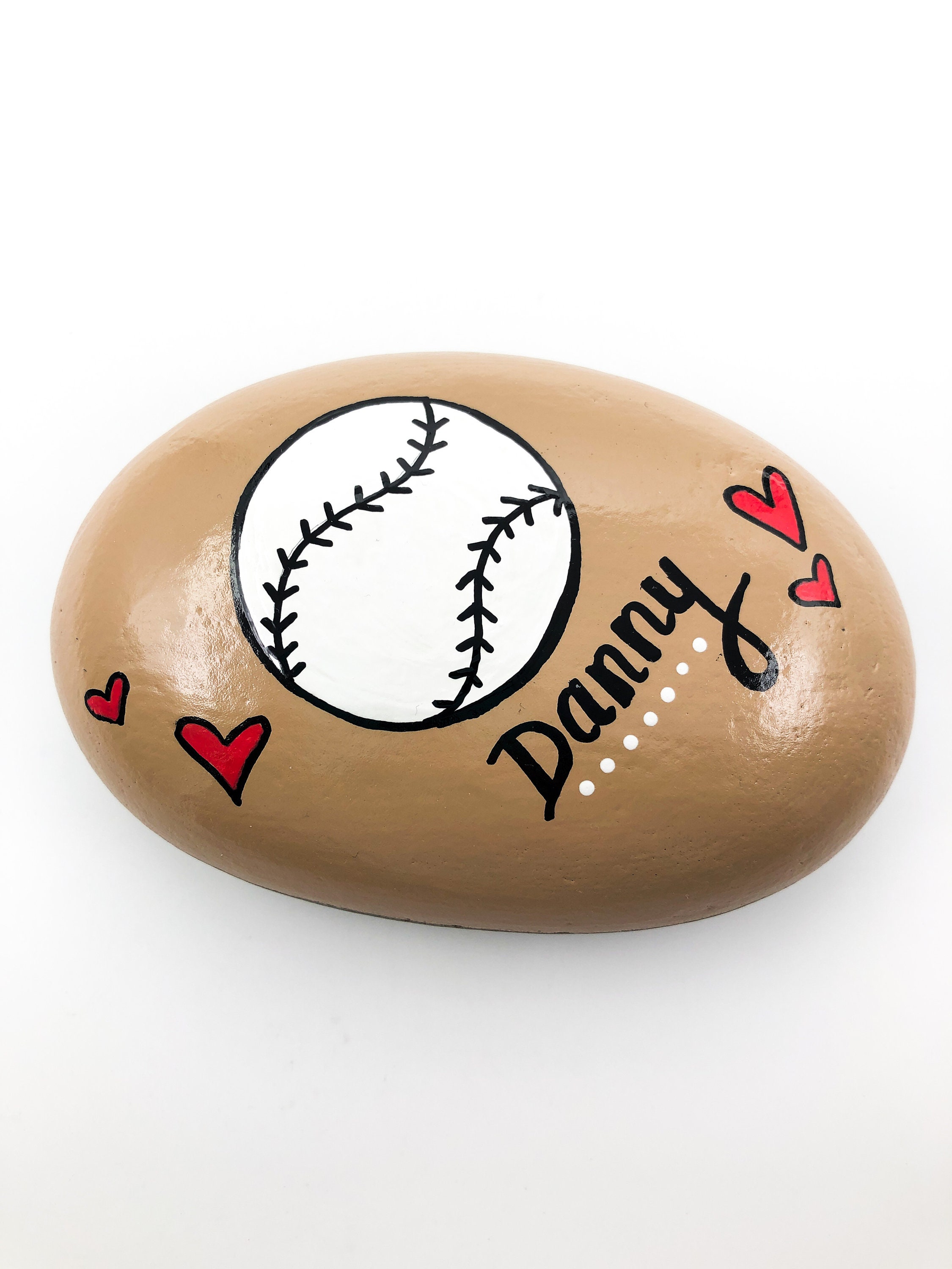 Painted Baseball Rock at Lauren Blackwell blog