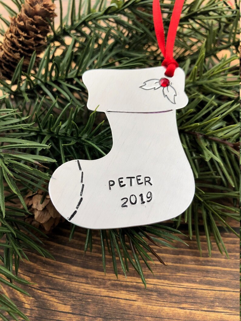 Personalized Stocking Ornament Custom Family Name Christmas - Etsy