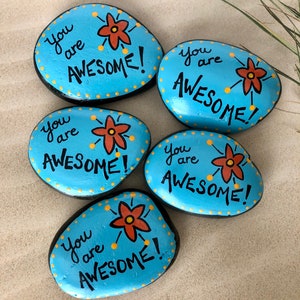 You Are Awesome Painted Rock, You Rock, Teacher Gift, Therapist Gift ...