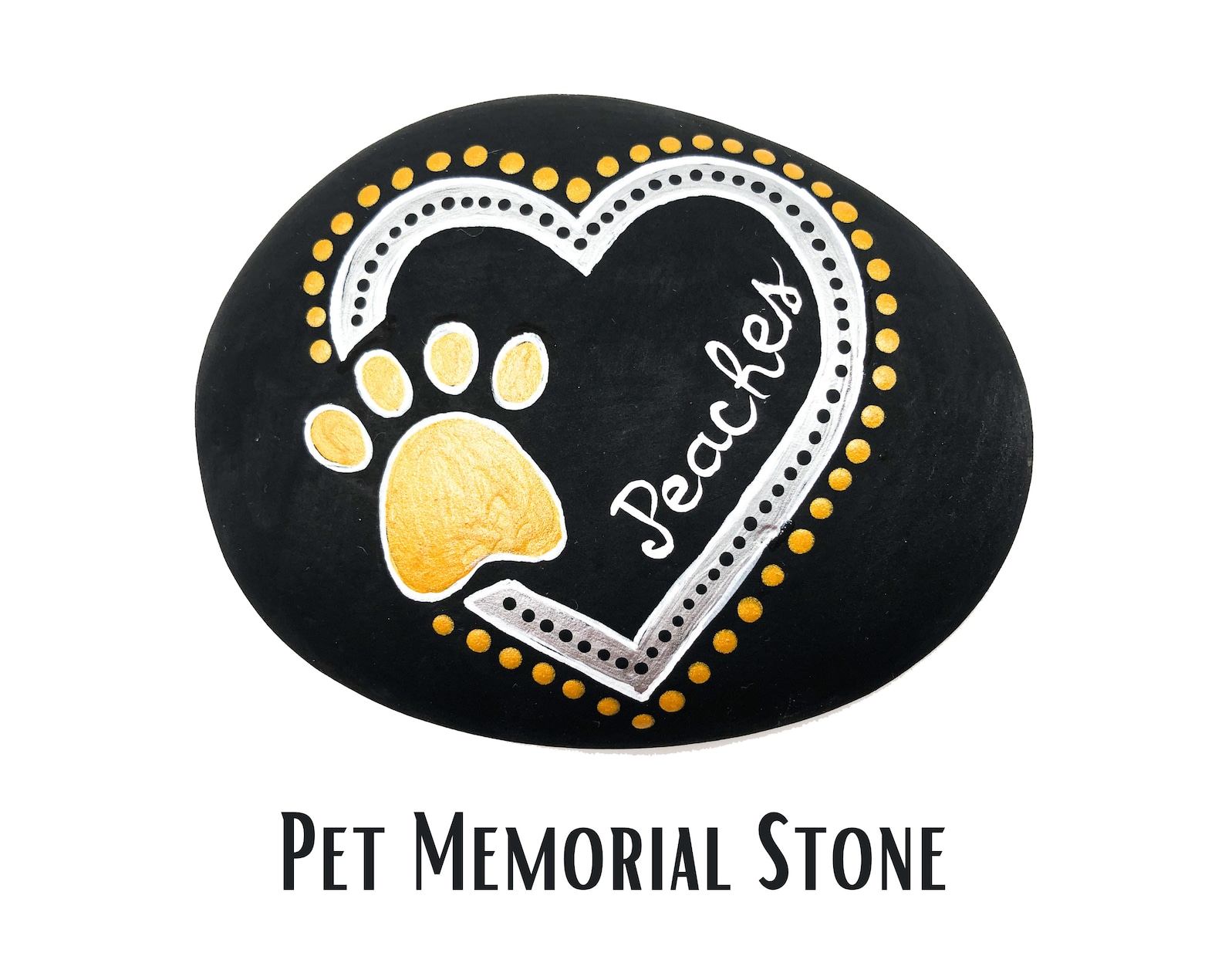 Pet Memorial Stone: Custom Paw Print Painted Rock - Etsy