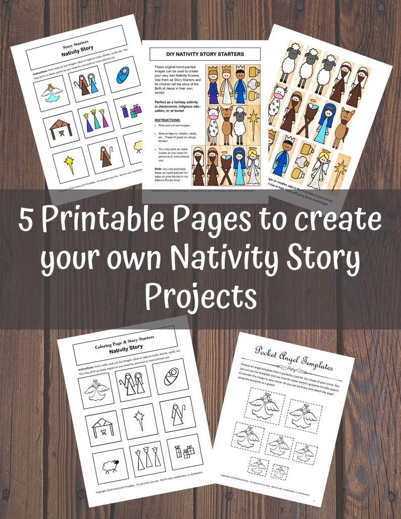 Nativity Story Templates BUNDLE: DIY Scene Images for Christmas ...