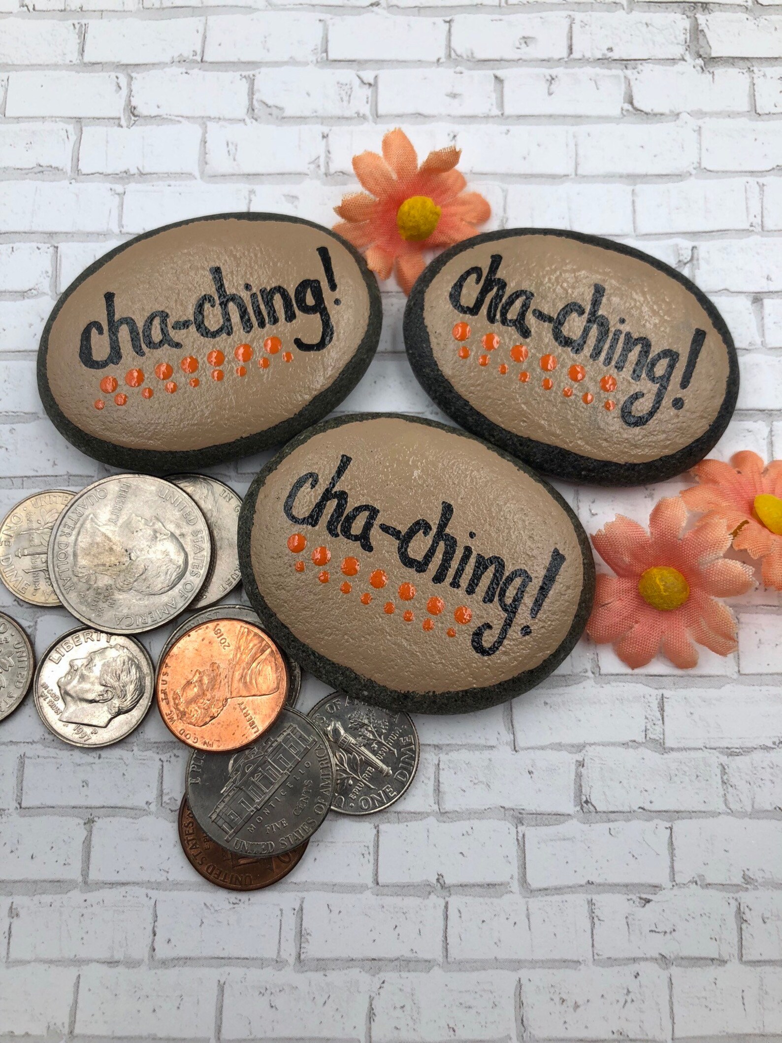Cha Ching Rocks Cha-ching Stones Set of 3 Etsy Sellers - Etsy