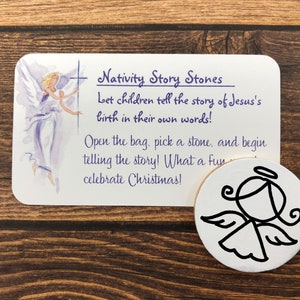DIY Nativity Story Stones on Wooden Discs, Color Your Own Nativity ...