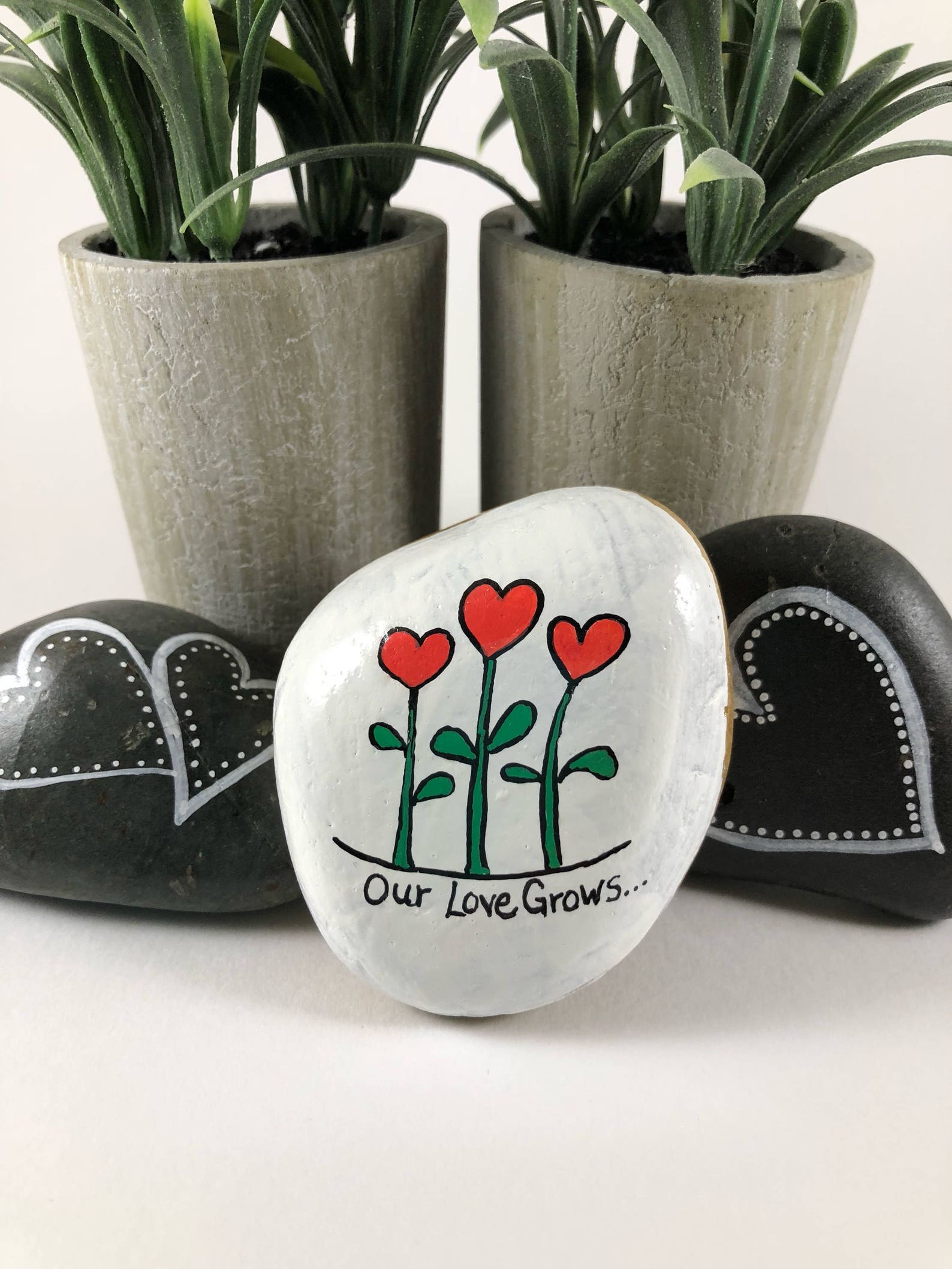 Valentine's Day Gift, Painted Rock, Valentine Gift, Our Love Grows ...