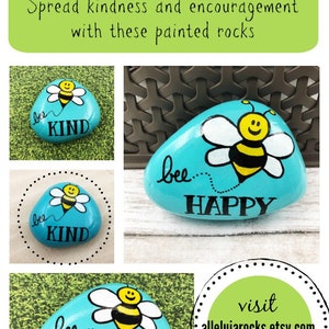 Bee Kind Painted Rock: Hand-painted Bumblebee Affirmation Stone - Etsy