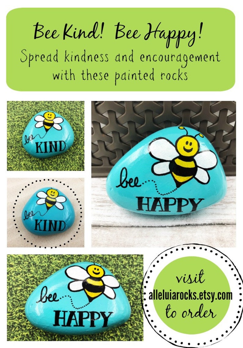 Bee Kind Painted Rock Be Kind Stone Kindness Encouragement - Etsy UK