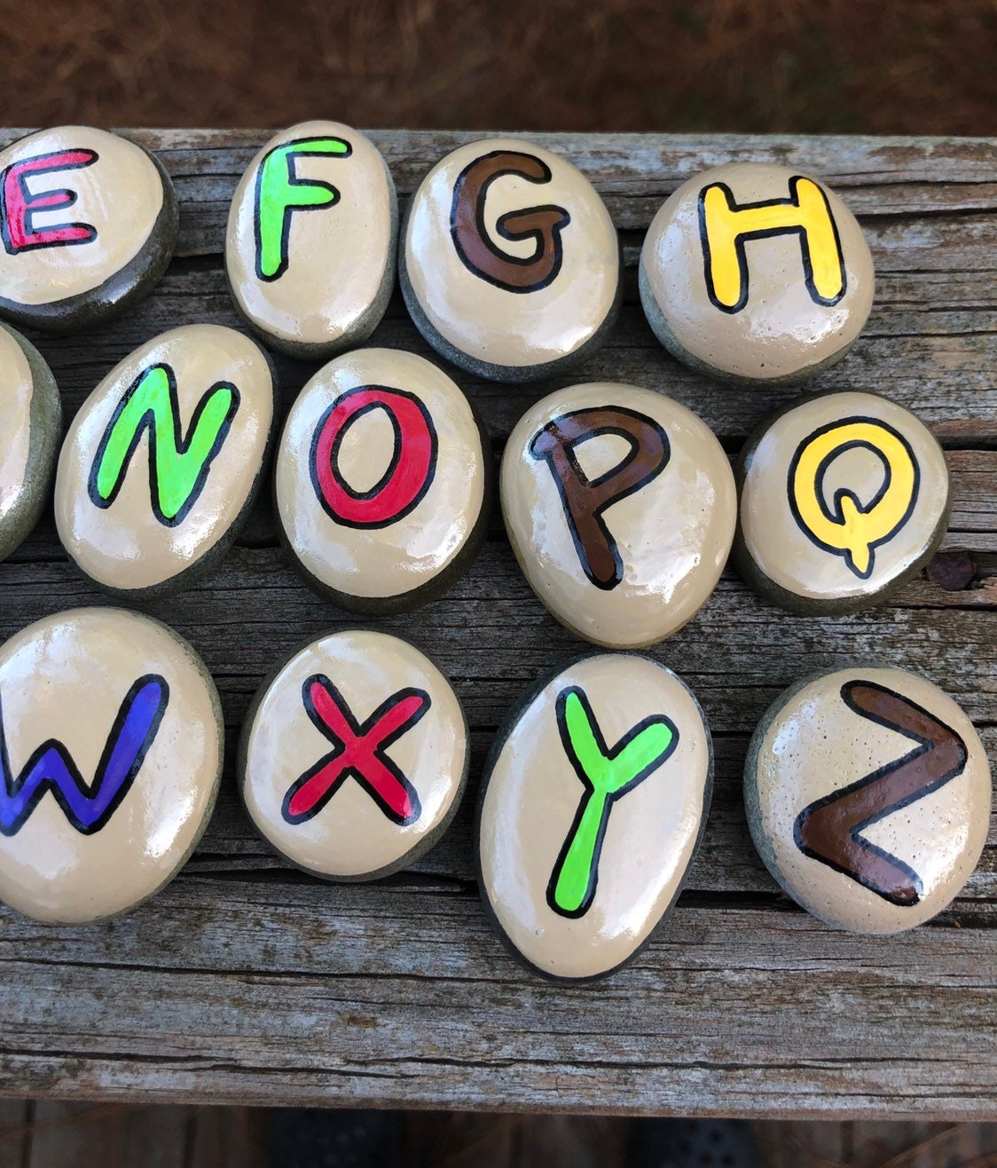 Alphabet Story Stones: Painted Letter Rocks, Early Literacy - Etsy Canada