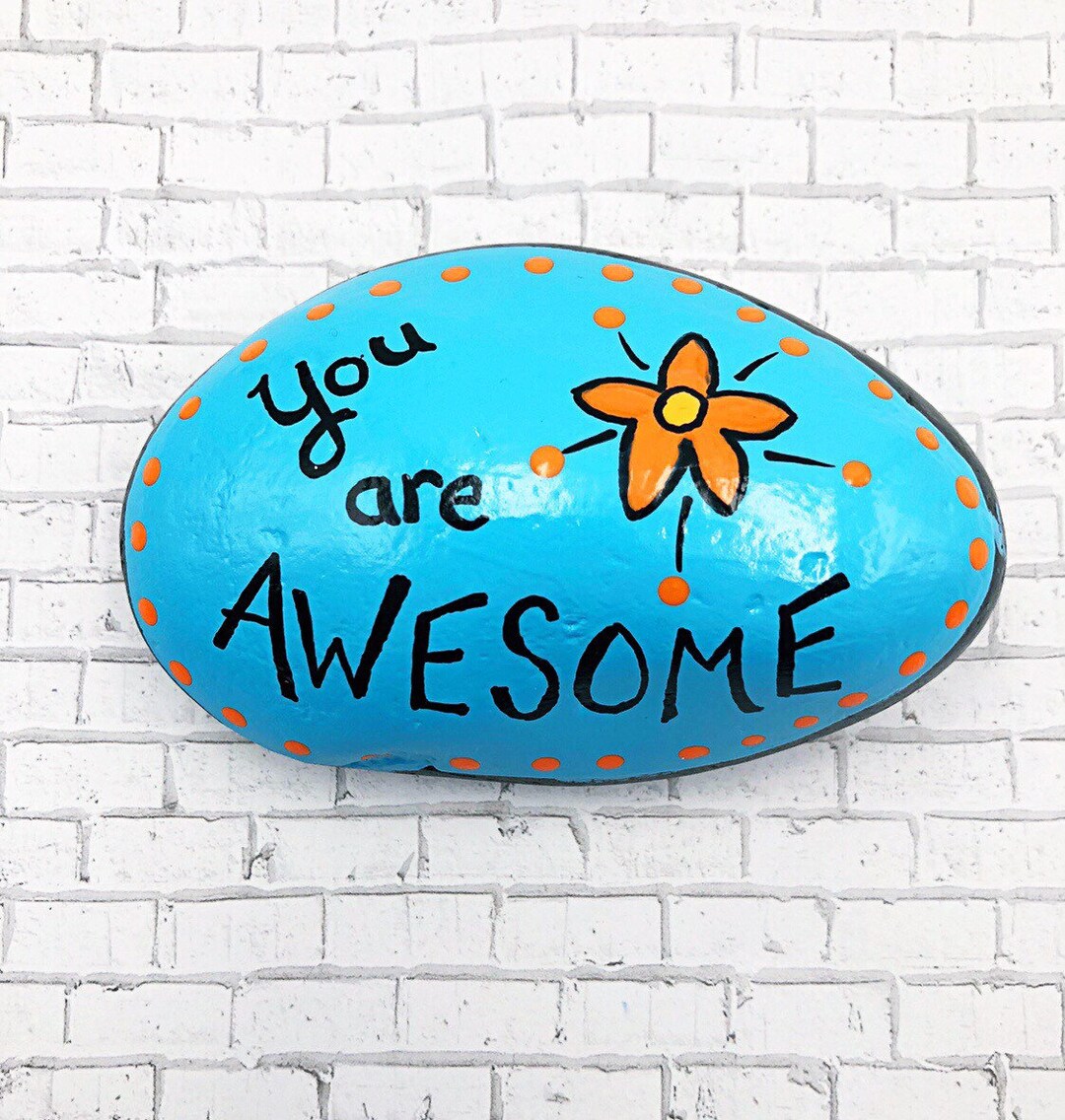 You Are Awesome Painted Rock, You Rock, Teacher Gift, Therapist Gift ...