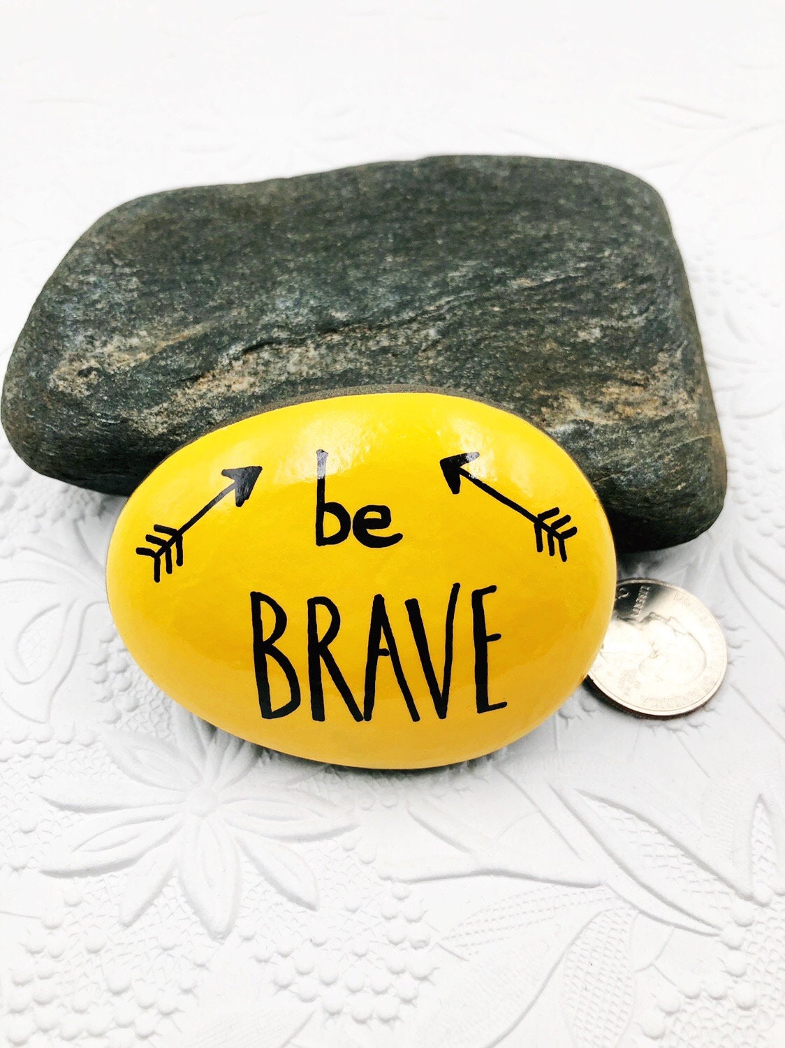 Be Brave Encouragement Rock Affirmation Stone Hand Painted - Etsy Sweden