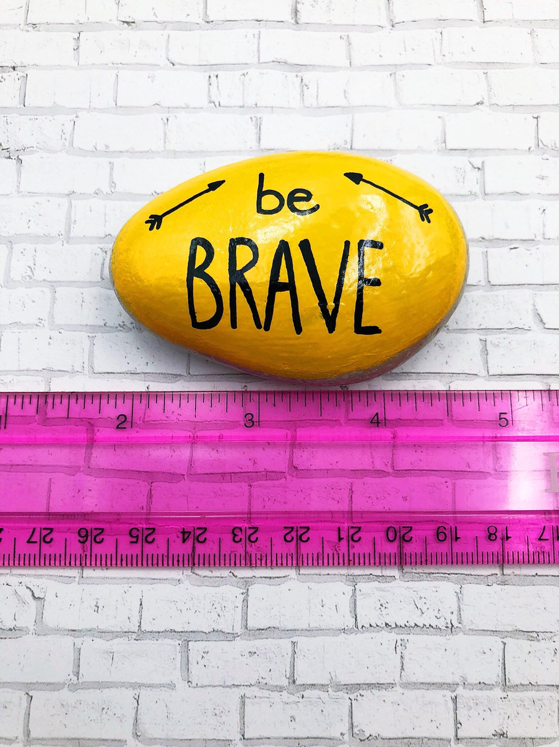 Be Brave Encouragement Rock Affirmation Stone Hand Painted - Etsy Sweden