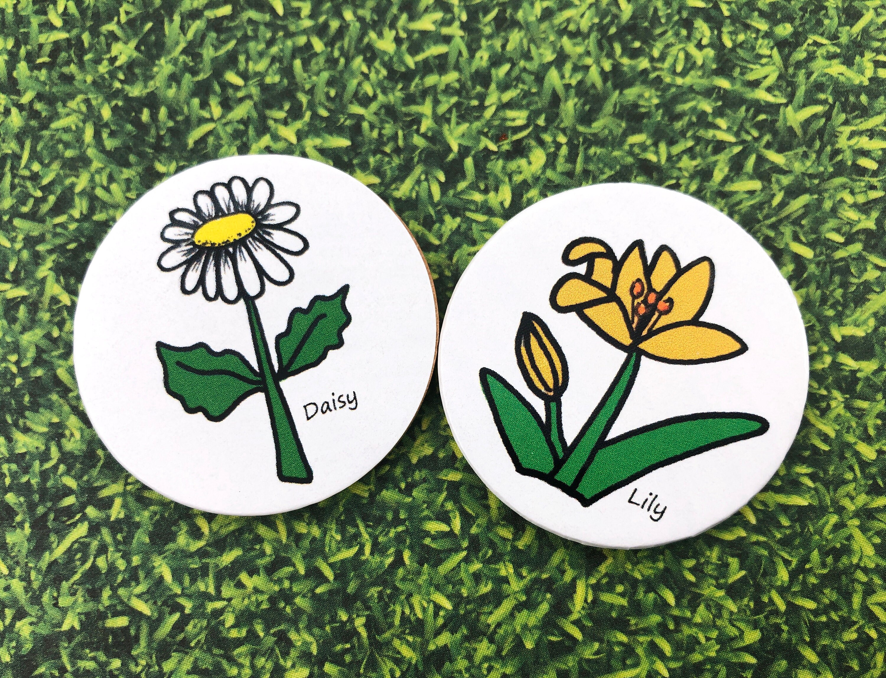 Flowers Story Tokens Spring Flower Garden Discs Garden Club - Etsy Polska