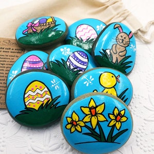Easter Story Stones: Hand-painted Rocks, Easter Basket Gift - Etsy