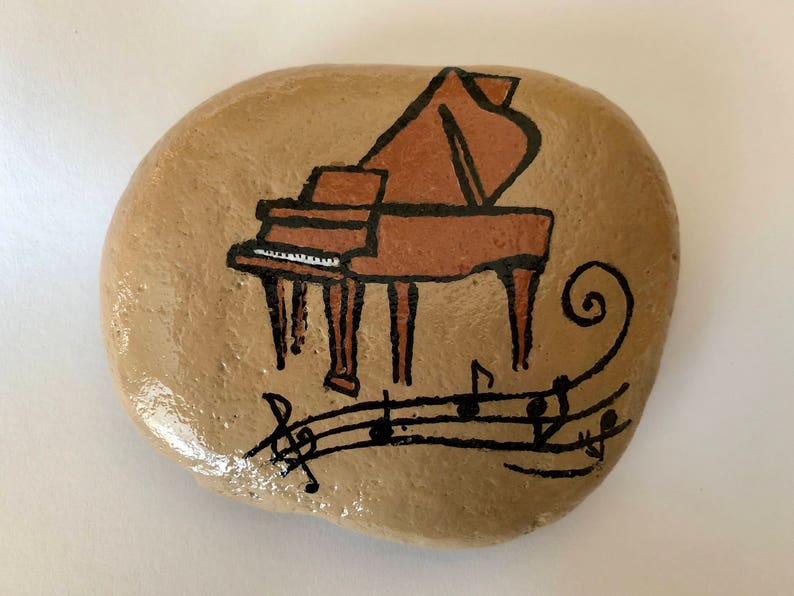 Piano Painted Rock Piano Paperweight Orchestra Gift Gift - Etsy
