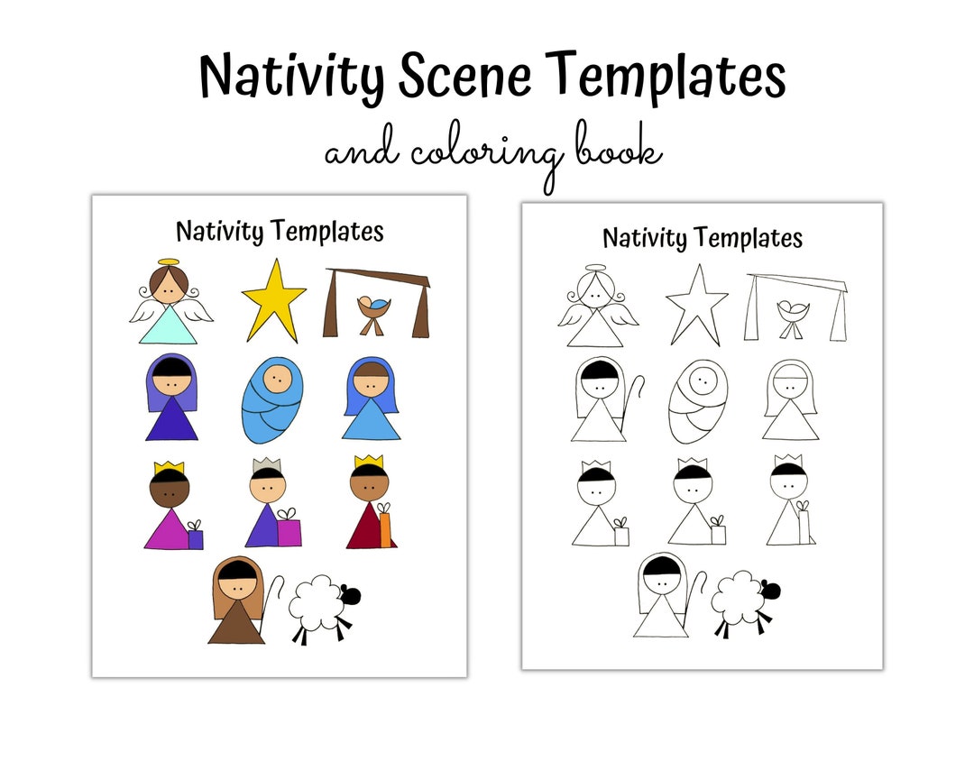 Nativity Story Coloring Book and Activity Templates, PDF Instant ...