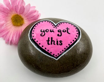 Breast Cancer Painted Rock - Etsy