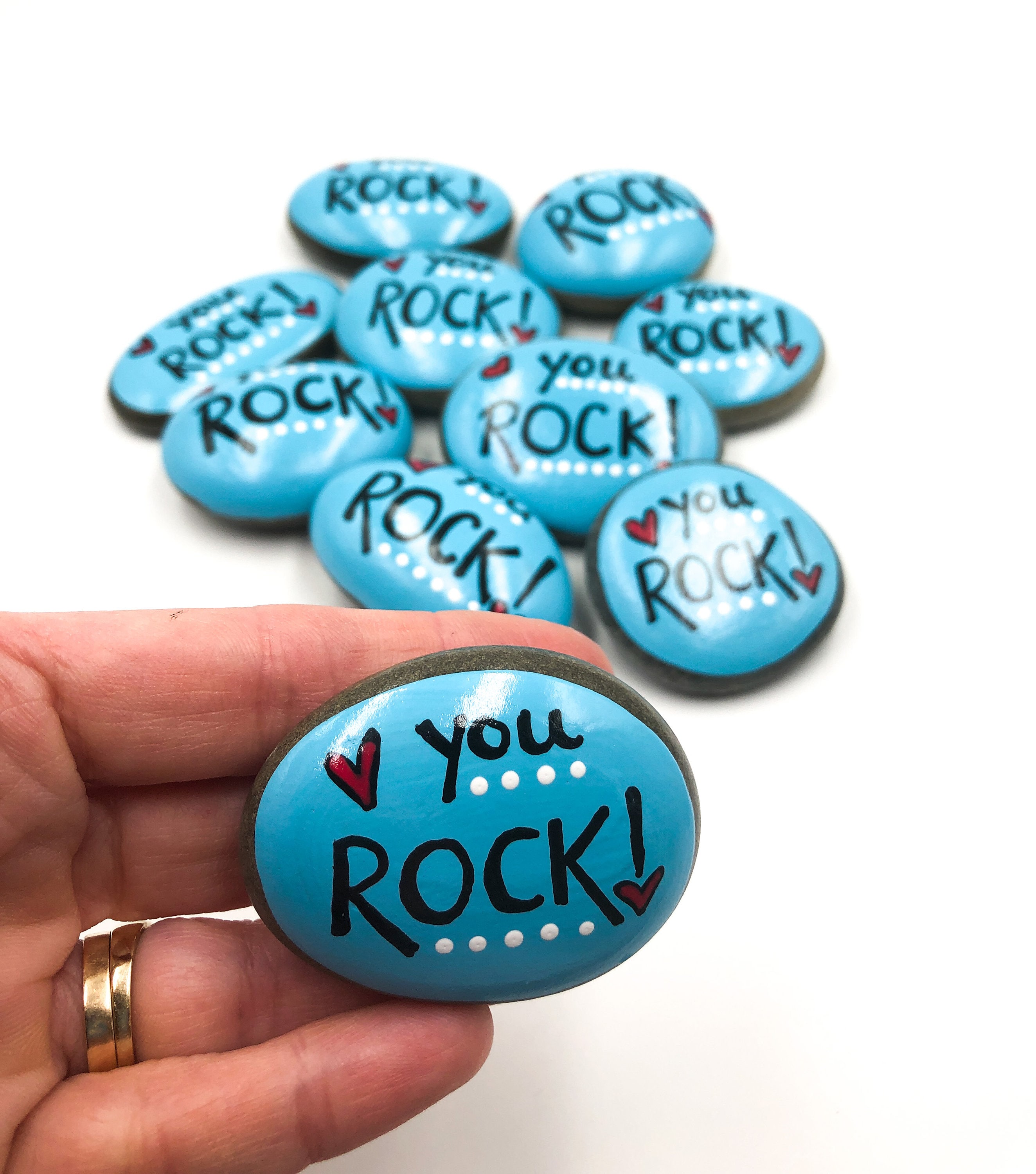 You ROCK Set of 10 Rocks Affirmation Pocket Rocks - Etsy Polska