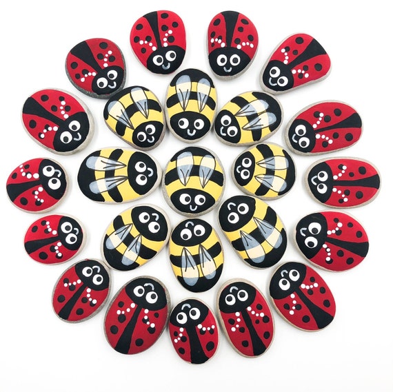 Ladybug Painted Cinder Block