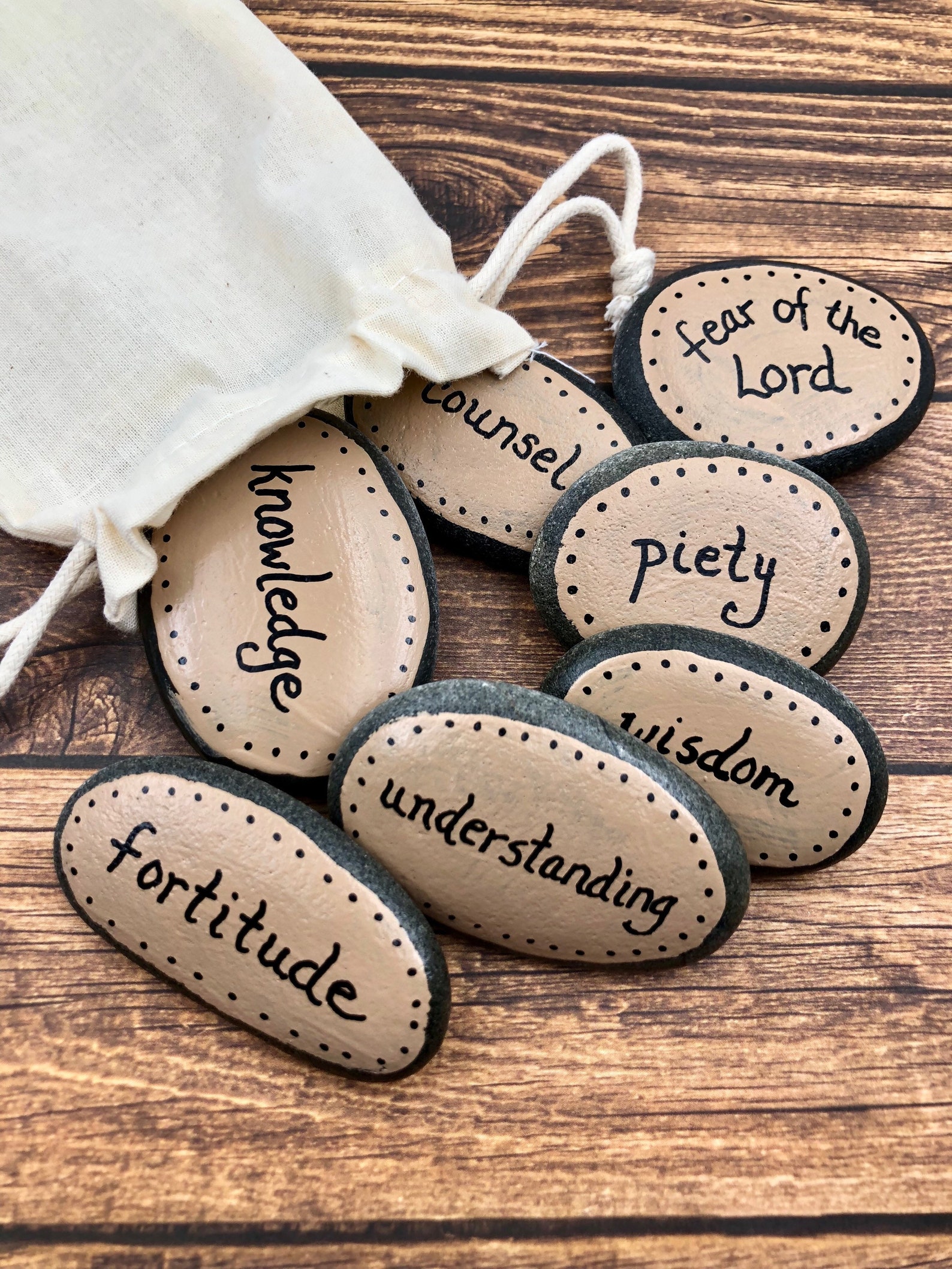 Confirmation Gift: Seven Gifts of the Holy Spirit Painted Rocks (set of ...