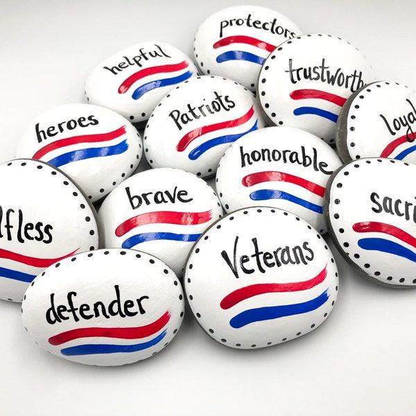 Veteran Painted Rock - Etsy