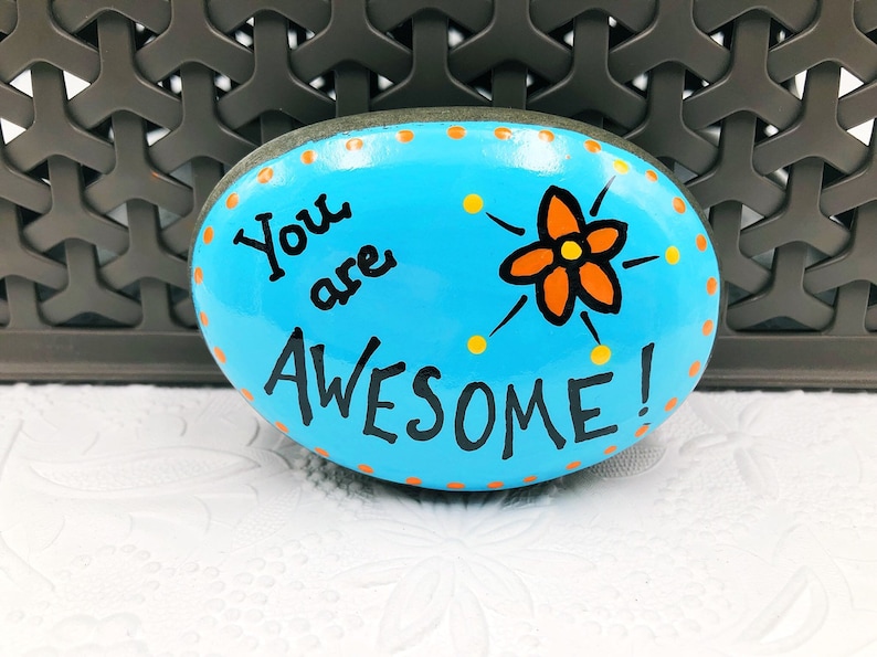 You are Awesome Painted Rock You Rock Teacher Gift | Etsy