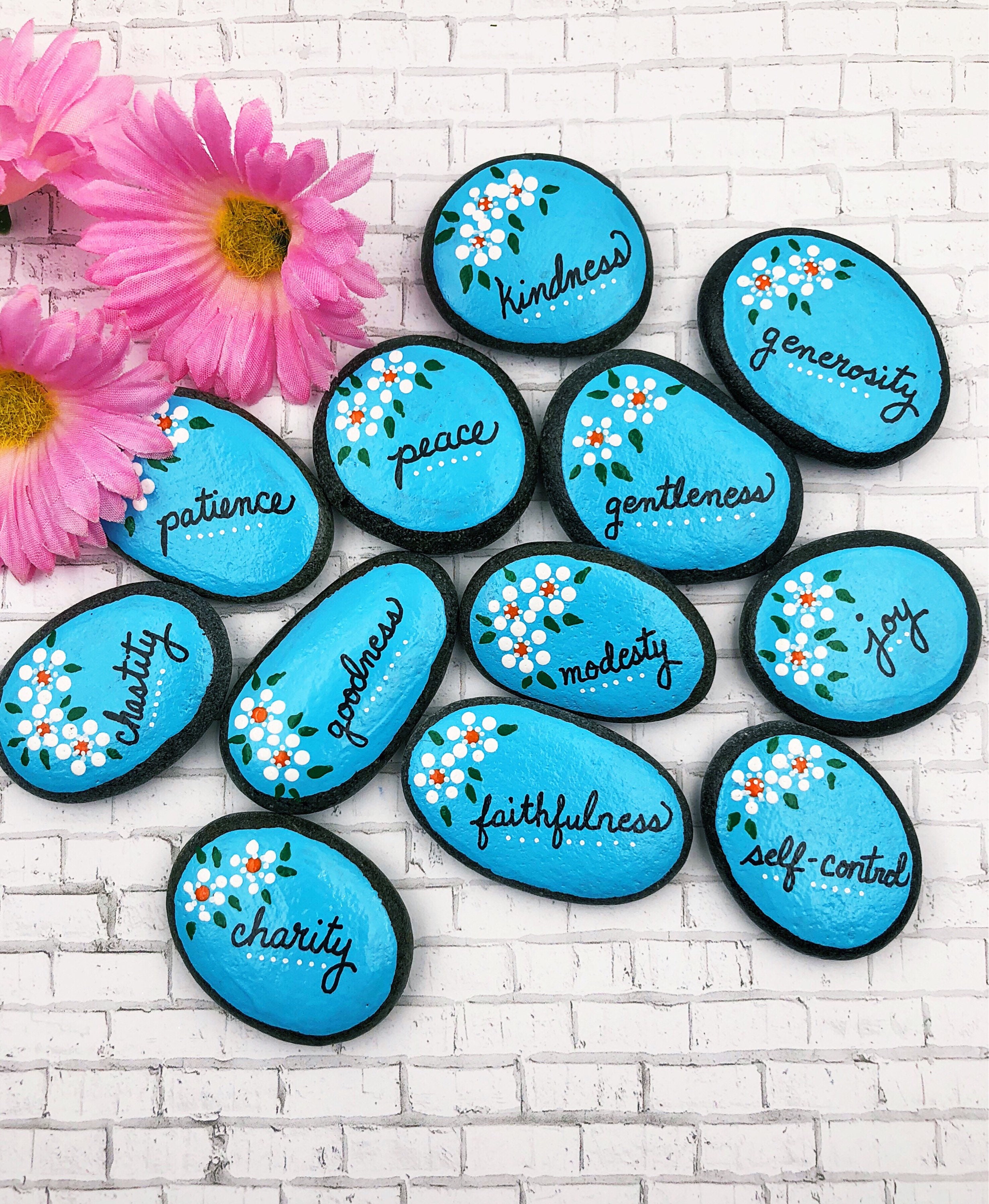 Affirmation Rocks: Set of 10 Custom Painted Wisdom Stones - Etsy