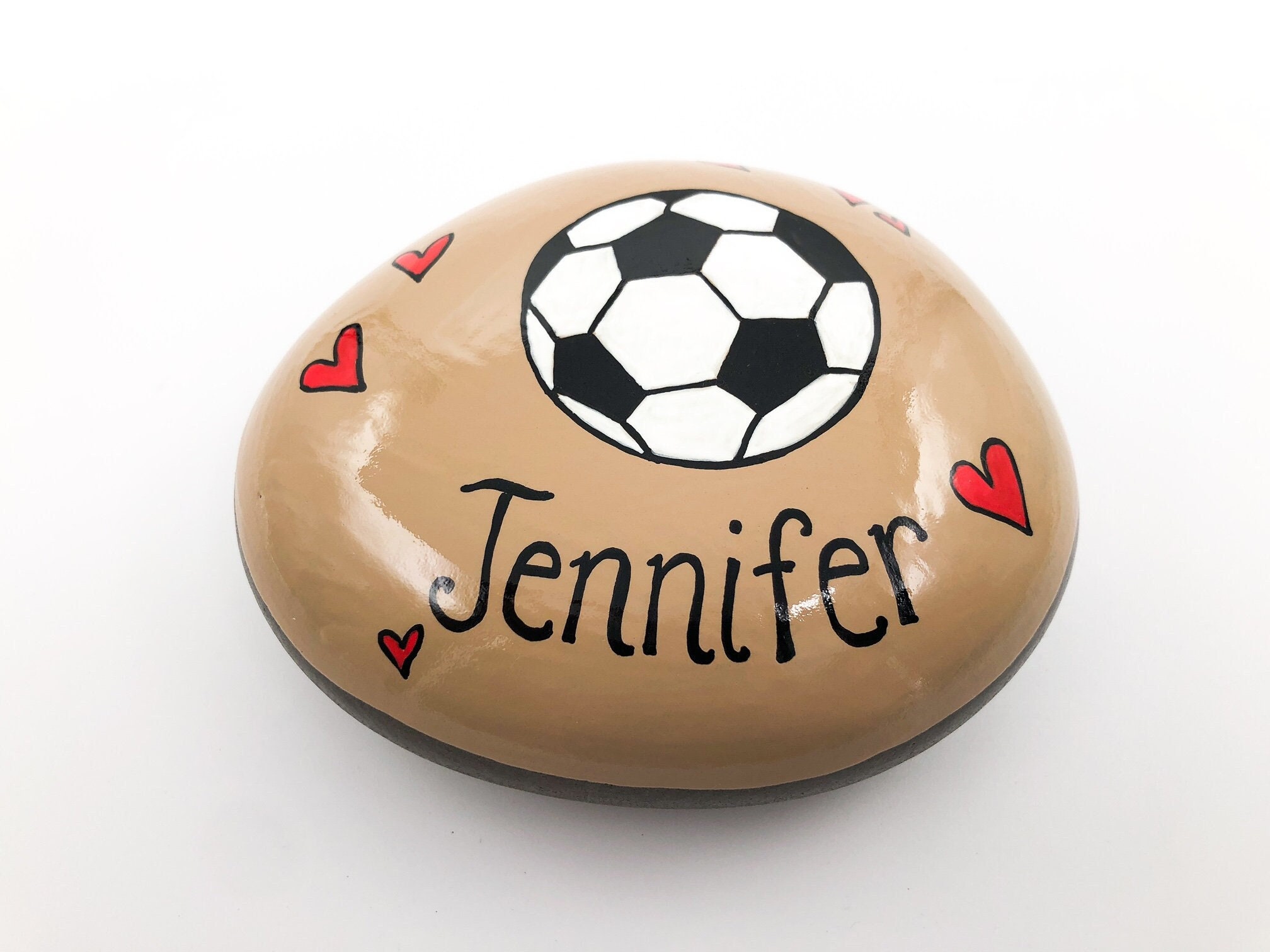 Personalized Soccer Ball Painted Rock: Custom Name Memory Stone - Etsy
