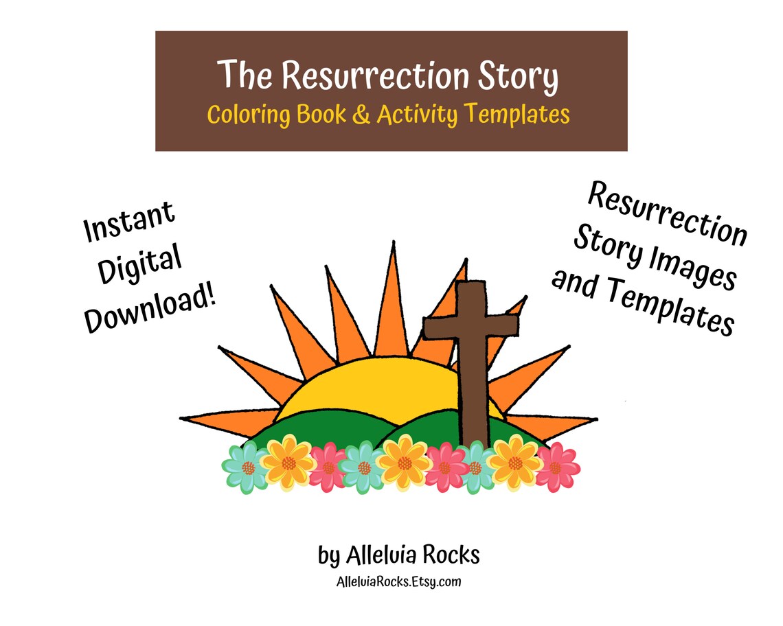 Resurrection Story Coloring Book and Templates Easter Passion | Etsy