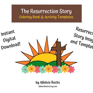 Resurrection Story Templates and Coloring Book, Easter Passion Story ...