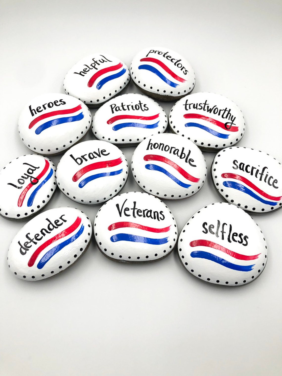 Veterans Day Painted Rocks Set Attributes of Veterans Set of - Etsy