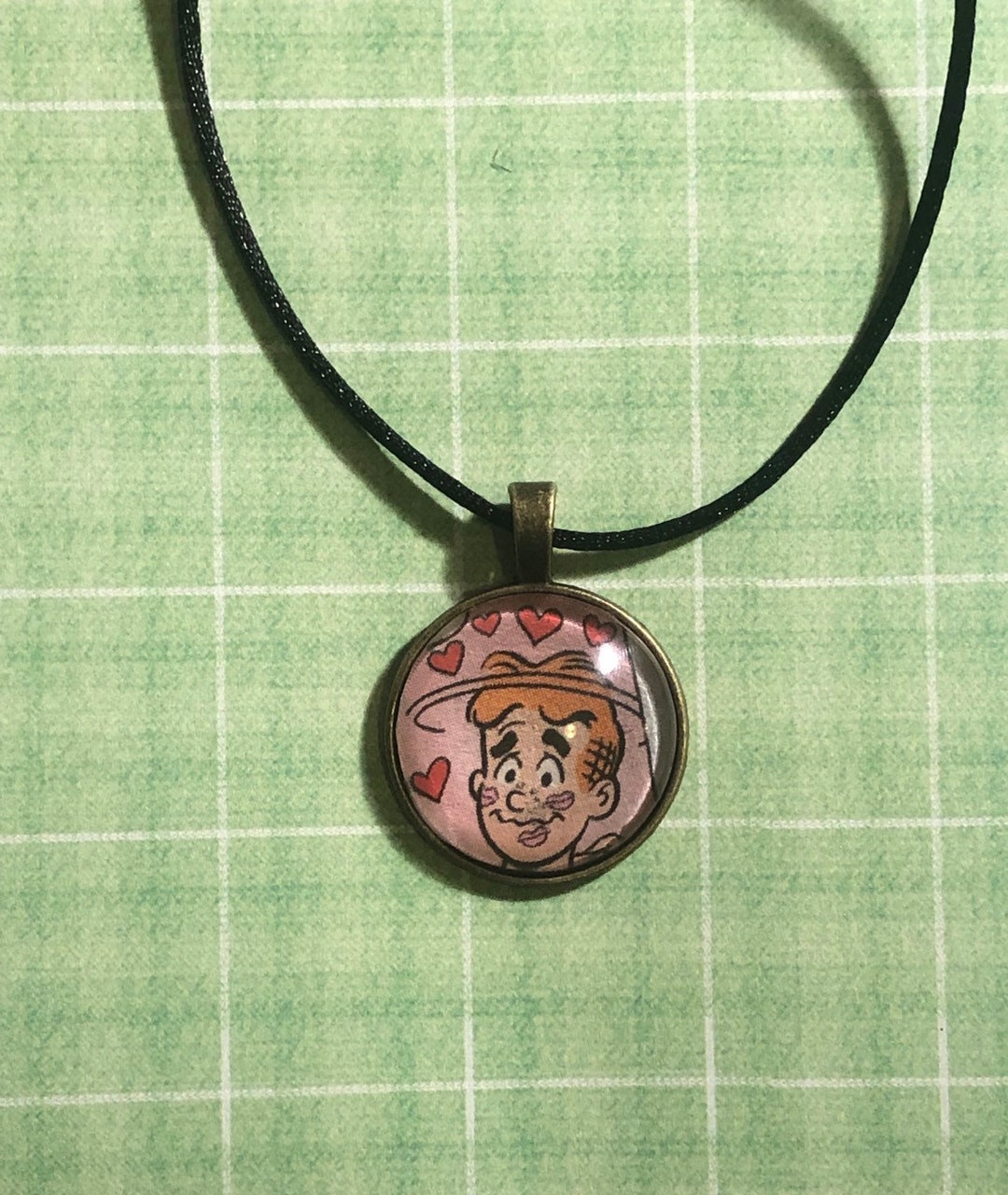 Archie Comic Pendant Necklace, Bronze Finish, Upcycled Jewelry - Etsy