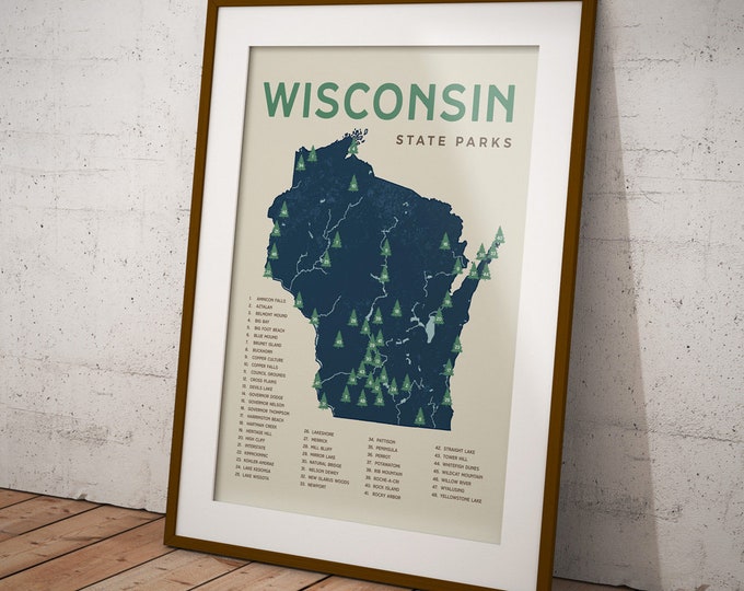 Wisconsin State Parks Poster - Etsy