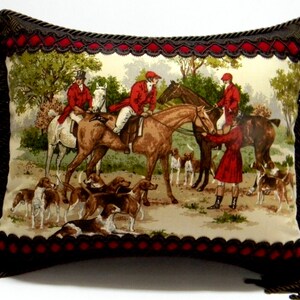 Equestrian English Fox Hunt Toile Designer Pillow. With Insert - Etsy