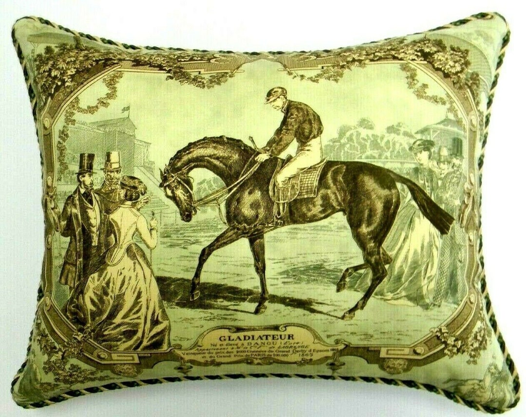Kravet, Gladiateur Equestrian Horse Toile Designer Pillow. With Insert ...