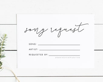 Song Request Cards Template - Etsy