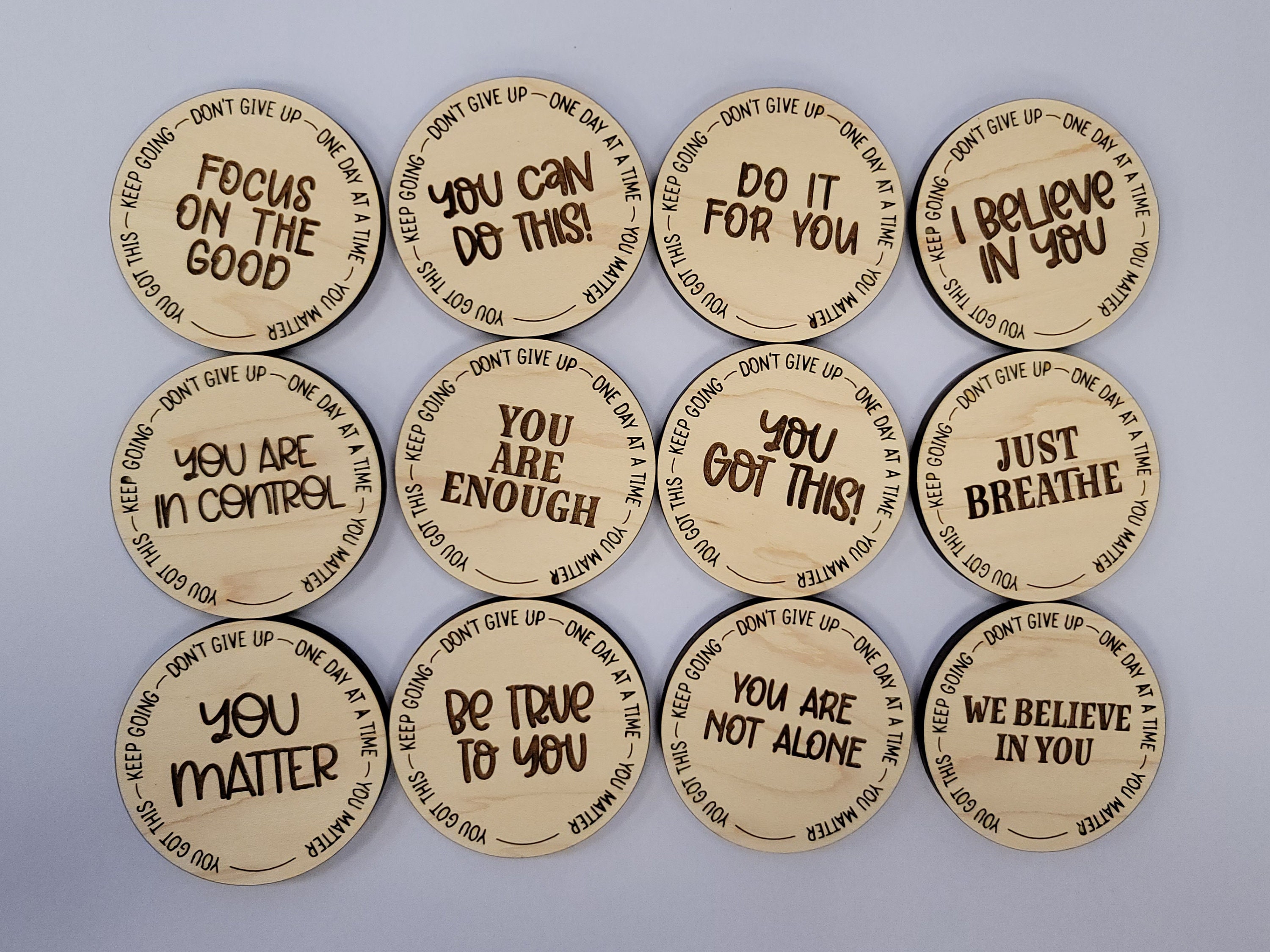 Wooden Truth Tokens, Anxiety, Reassurance, Truth Tokens, Positive ...