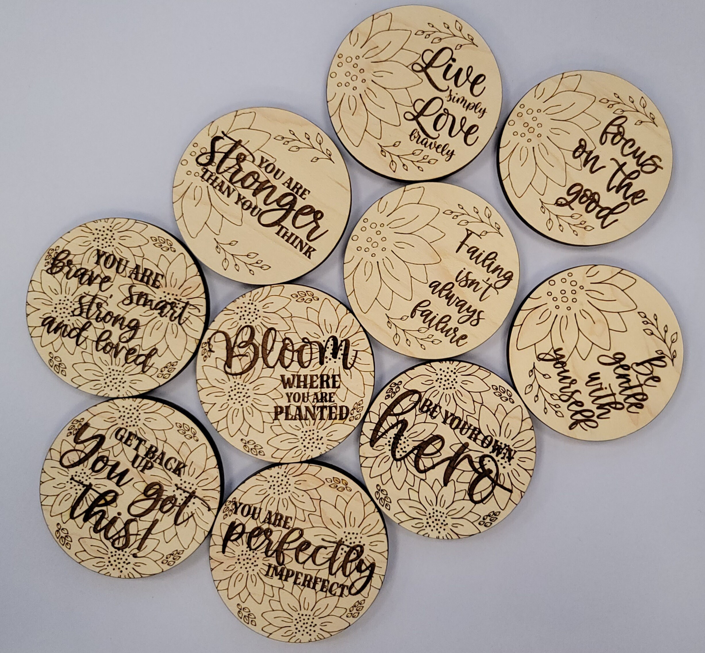 Positive Affirmation Tokens, Self Help, Thinking of You - Etsy