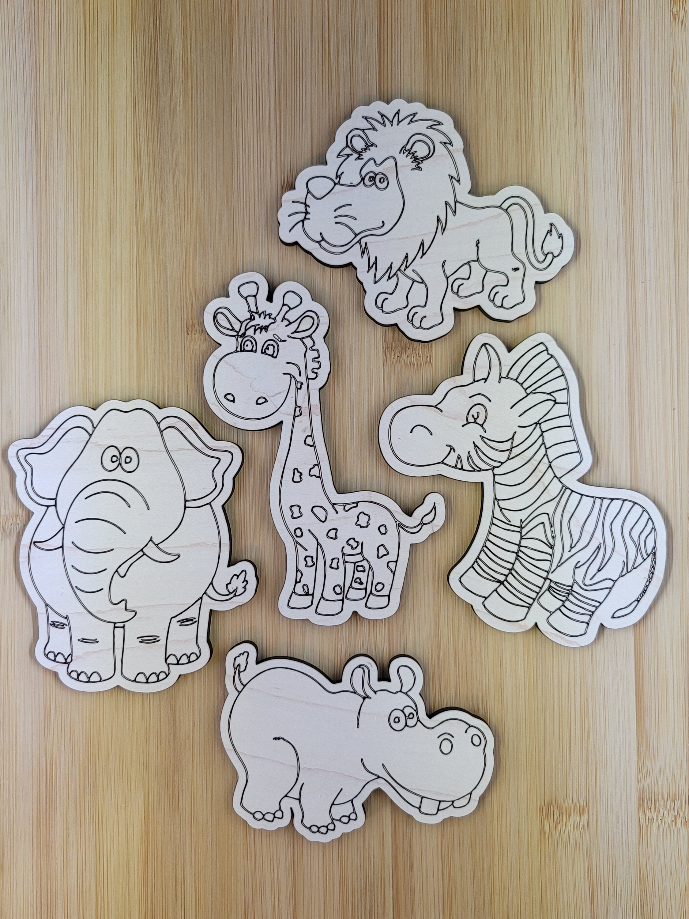 Color Your Own Zoo Animals, DIY Zoo Animals - Etsy