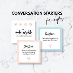 Date Night Table Topics Conversation Cards (printable -- Instant ...
