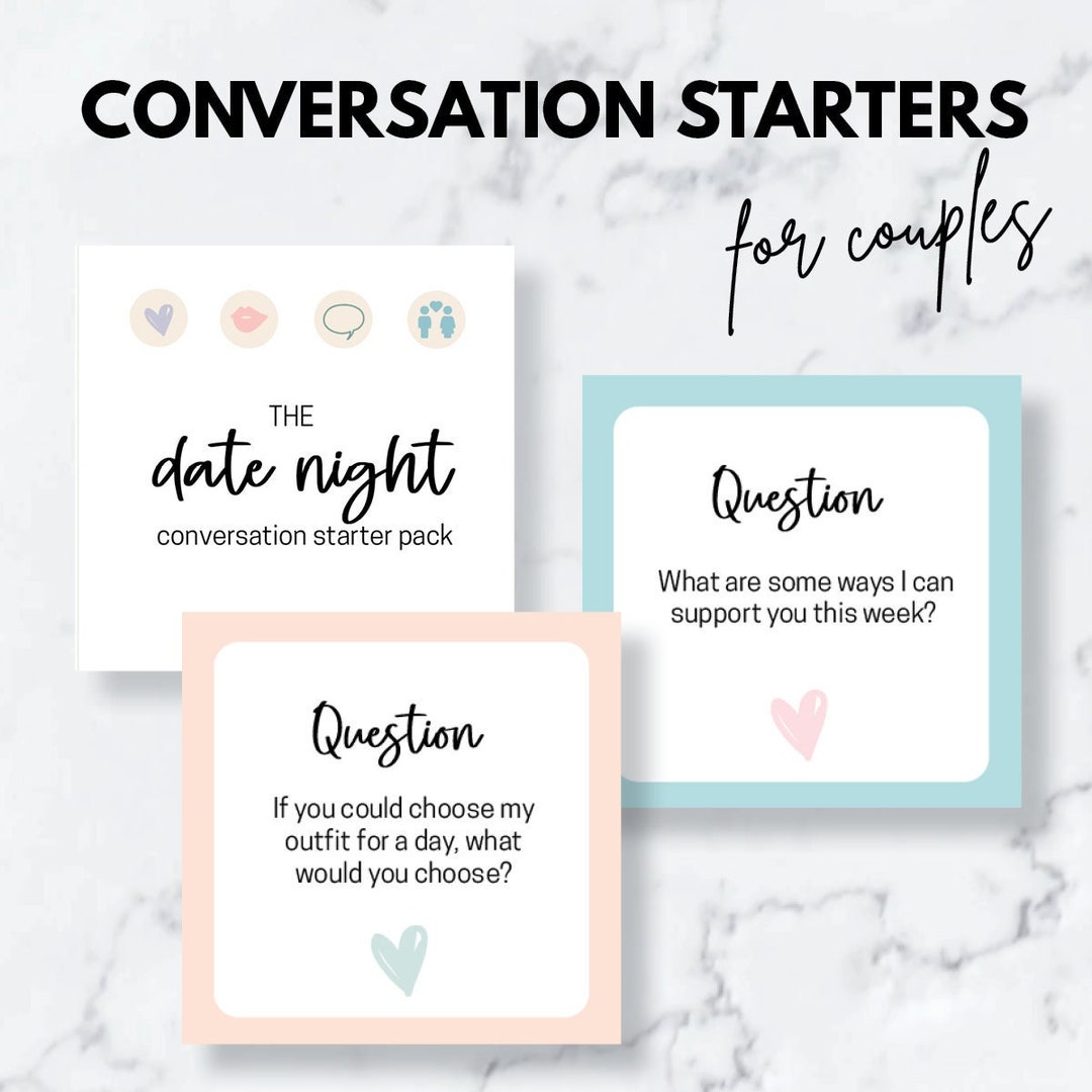 Date Night Table Topics Conversation Cards printable Instant Download ...