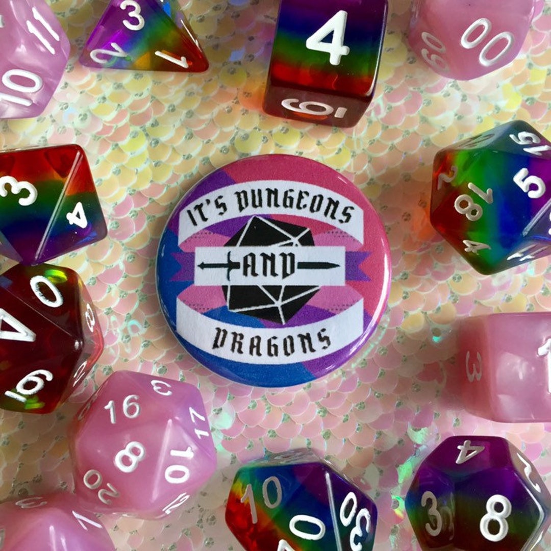 Dungeons AND Dragons Bi Pride Button - Etsy
