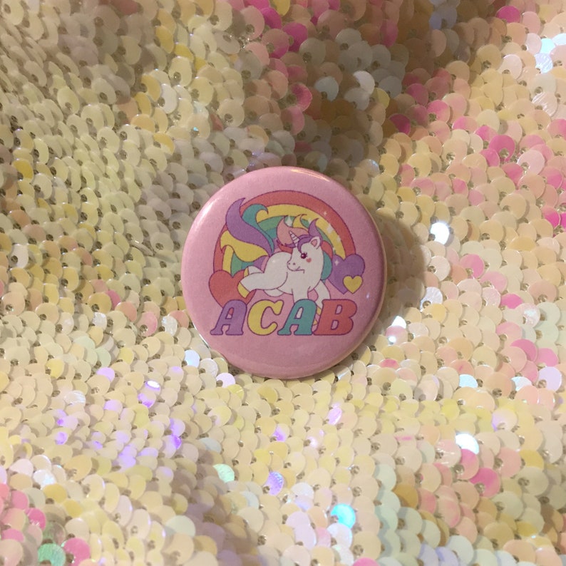 ACAB Pastel Kawaii Button - Etsy
